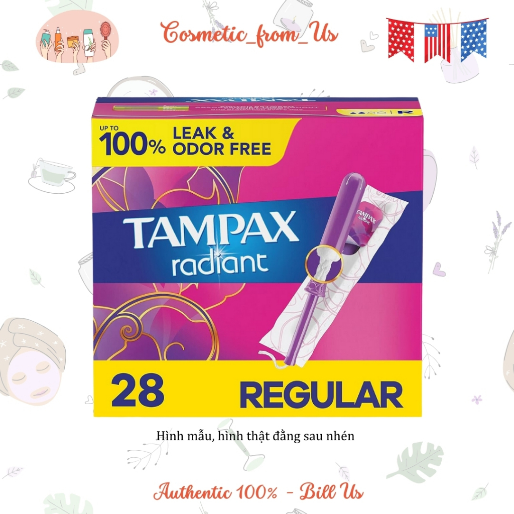 Băng vệ sinh dạng ống Tampon Tampax Radiant Regular hộp 28 ống | Shopee ...