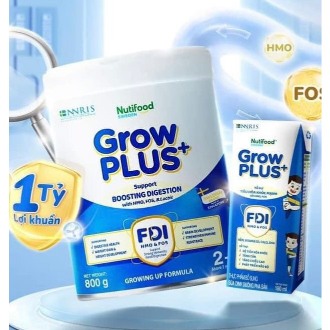 Grow Plus Nutifood xanh nhạt hỗ trợ tiêu hóa lon 800g | Shopee Việt Nam