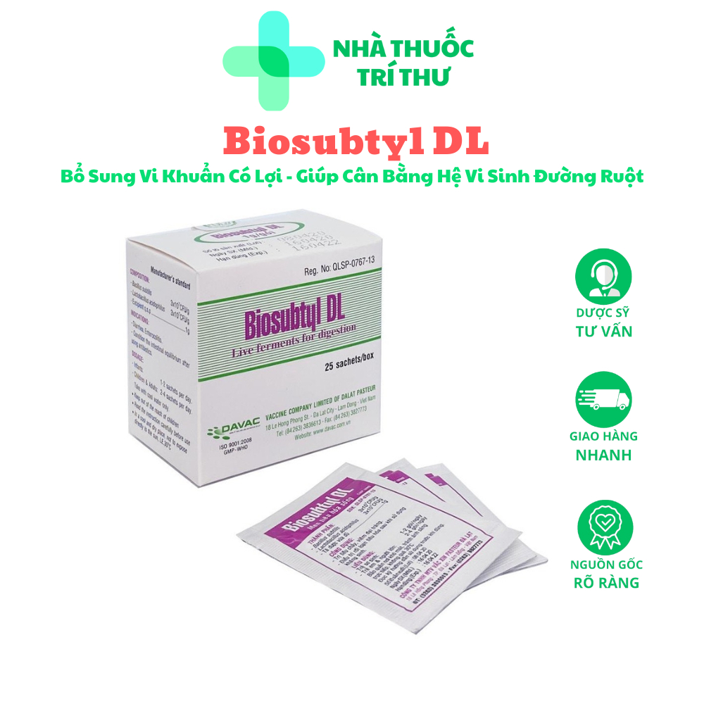 Men Tiêu Hoá Sống Biosubtyl DL Hộp 25 Gói - Bổ Sung Vi Khuẩn Có Lợi ...