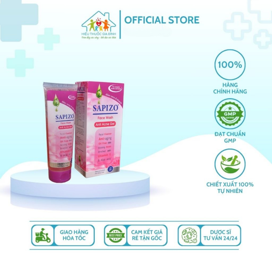 Gel rửa mặt Sapizo Face Wash giải pháp toàn diện cho mụn trứng cá ở mặt ...
