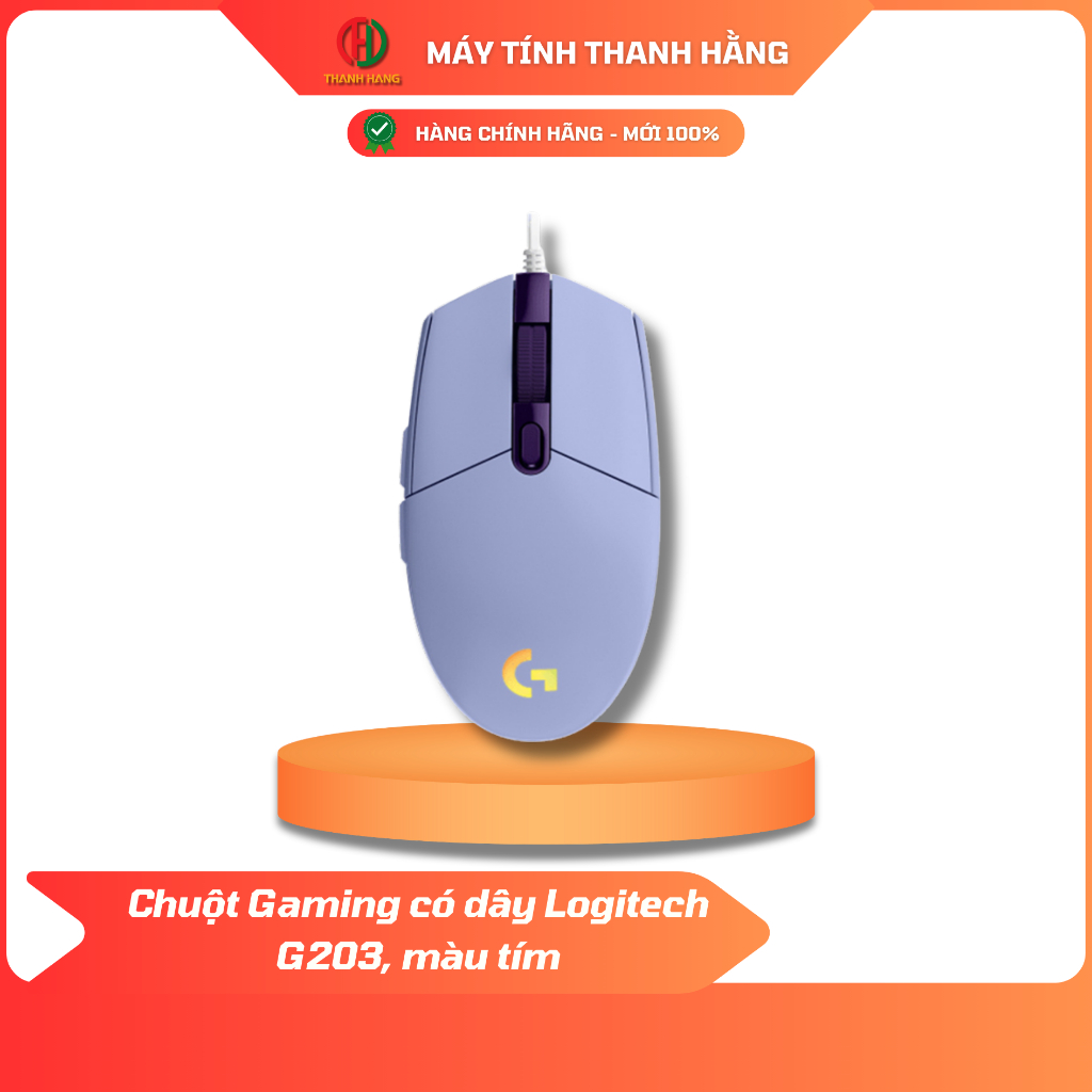 Chuột Gaming có dây Logitech G203, màu tím | Shopee Việt Nam