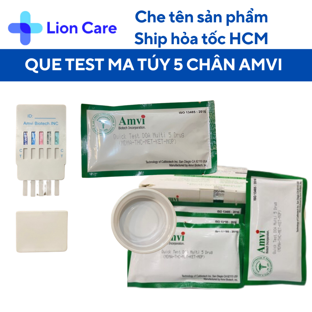 Que test thử ma túy 5 chân Amvi Biotech nước tiểu,Che tên sản phẩm MS ...