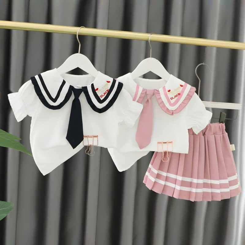 (9-33kg) sỉ loại đẹp set cà vạt vải nhập qc. set nữ sinh, đồng phục cv ...