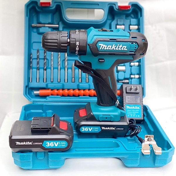 [Tặng kèm phụ kiện 2 pin 24 chi tiết] máy khoan pin makita 36v chính hãng - Máy khoan pin makita ...