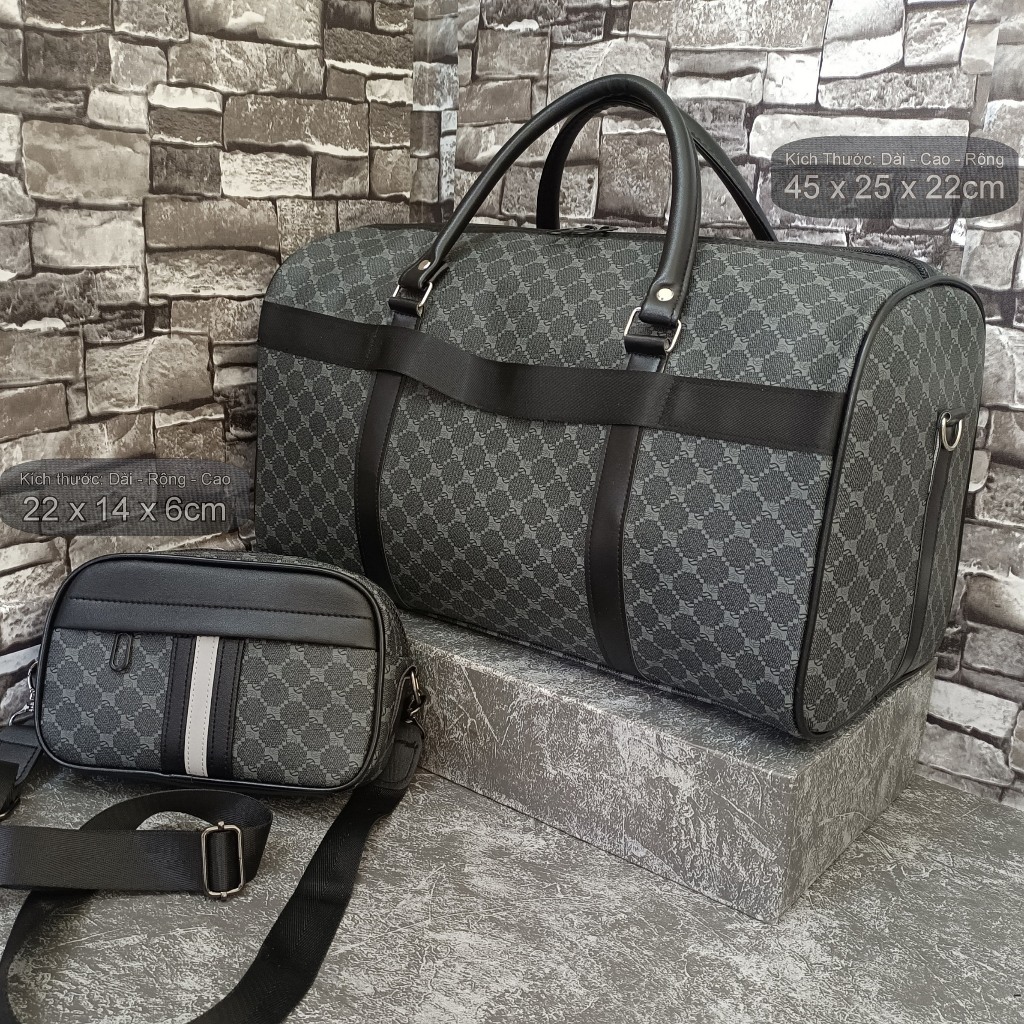 Bộ đôi sản phẩm Túi xách du lịch kèm Túi Đeo Chéo cao cấp LISANGO ...