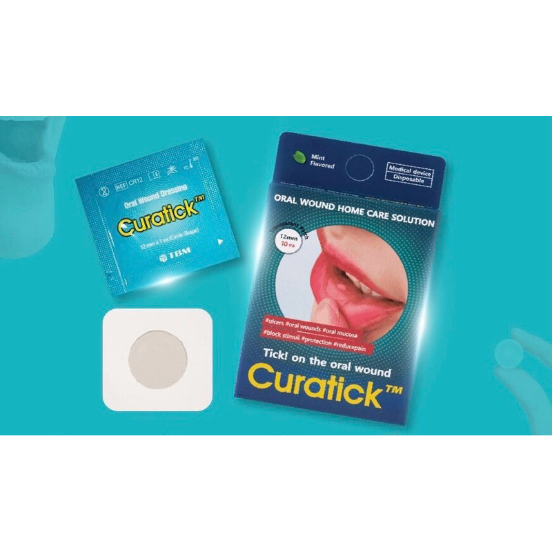 Miếng dán trong miệng Curatick - Hỗ trợ che các vết lỡ miệng, vết loét ...