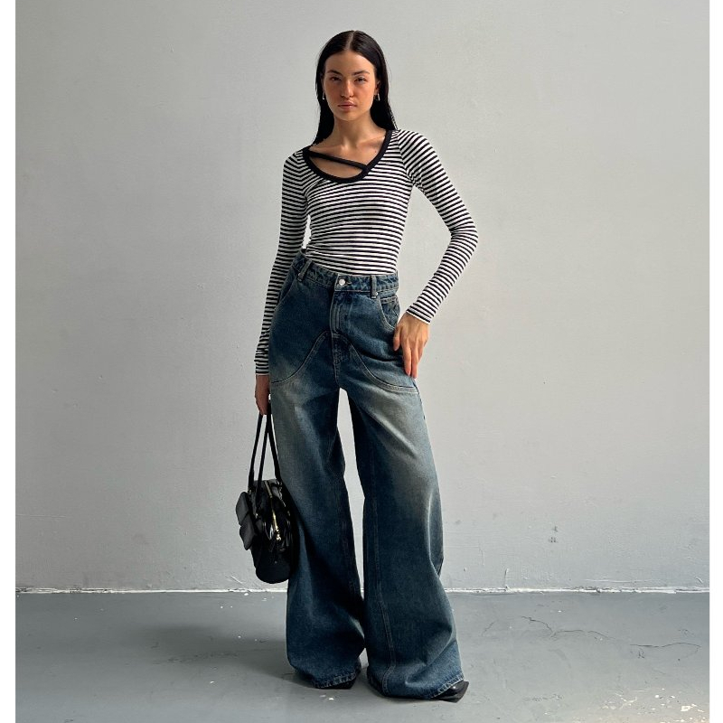 làminapparel - DIAGONAL STRING STRIPED TOP | Shopee Việt Nam