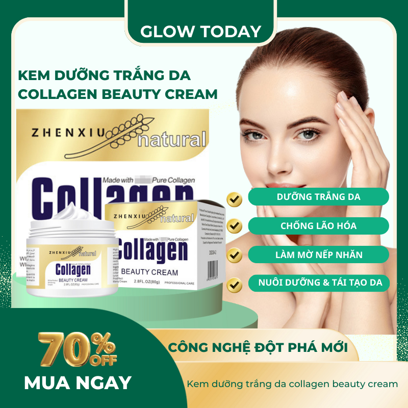 Kem Dưỡng Trắng Da Mặt Collagen ZHENXIU Whitening Cream 80g | Shopee ...