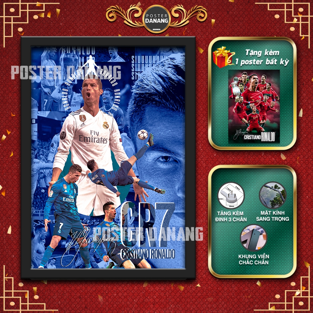 POSTER RONALDO Real Madrid- KHUNG ẢNH RONALDO TREO TƯỜNG - POSTER ...