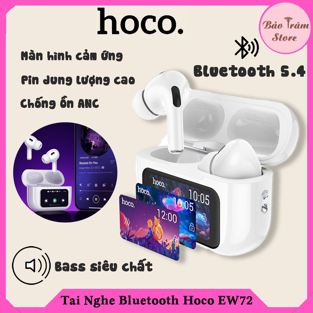 Tai nghe Bluetooth Hoco EW72 - Chống ồn ANC - Màn hình điều khiển cảm ...