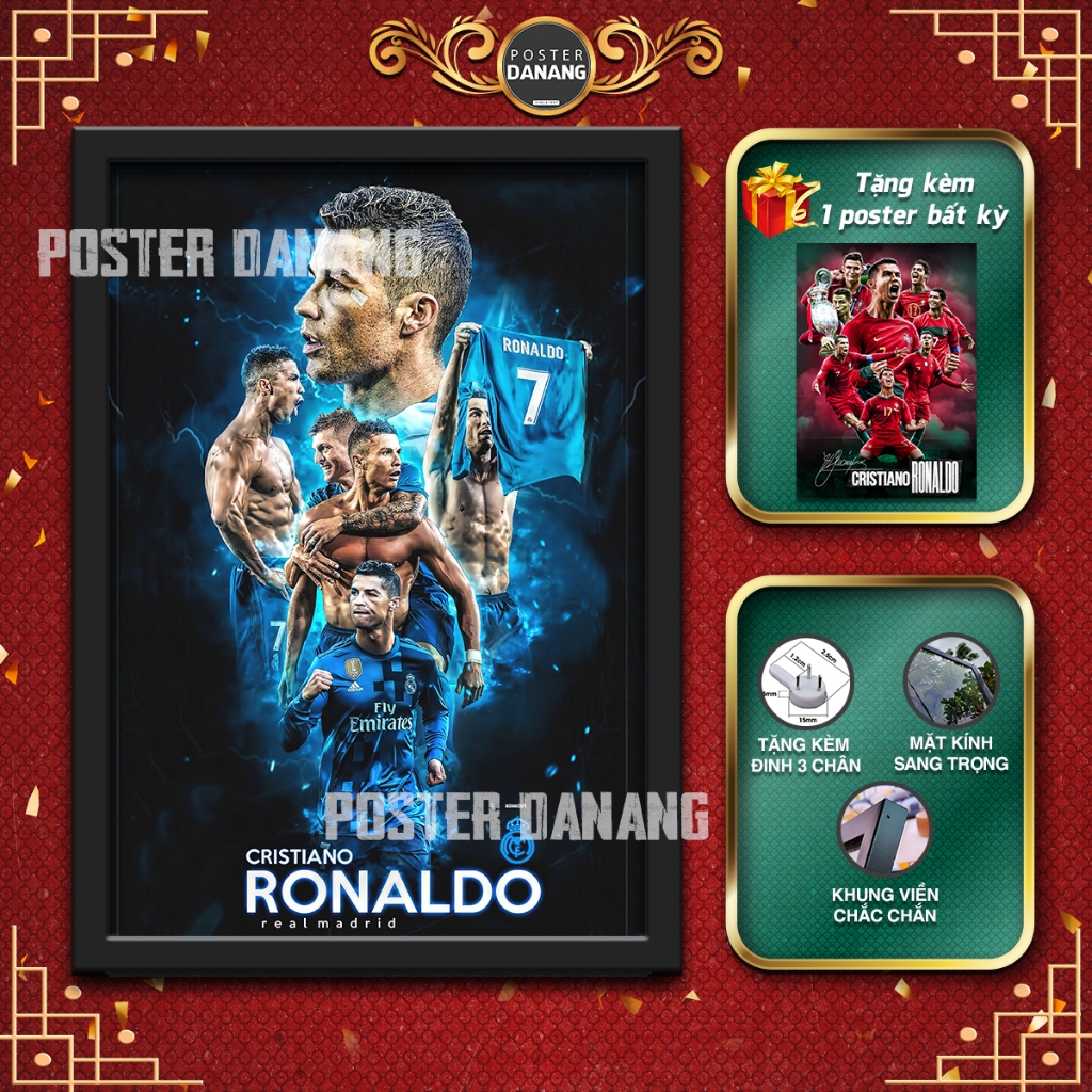POSTER RONALDO Real Madrid - POSTER BÓNG ĐÁ- KHUNG ẢNH RONALDO TREO ...