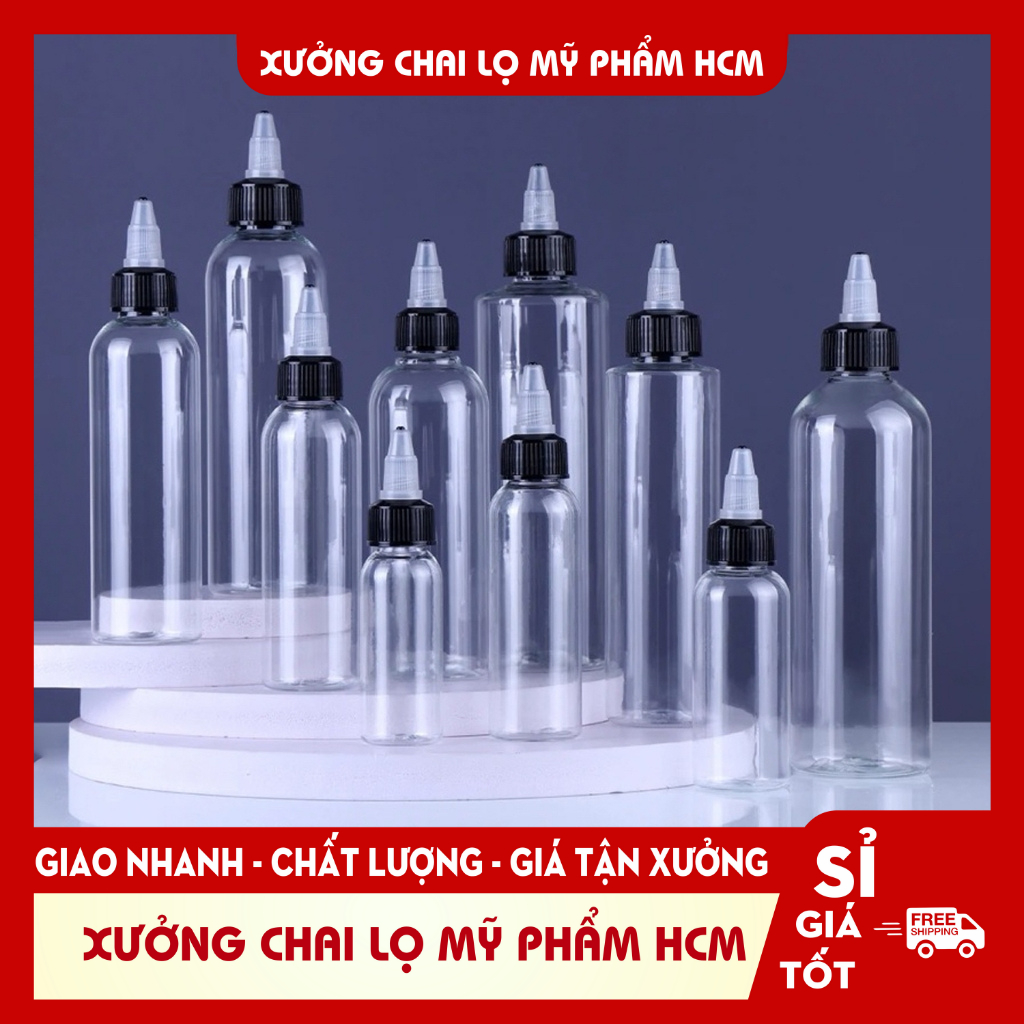 Chai Nhựa Nút Nhọn Mực Xăm 15ML - 300ML - Chai Nhựa Chiết Mực Chiết Mỹ Phẩm | Shopee Việt Nam