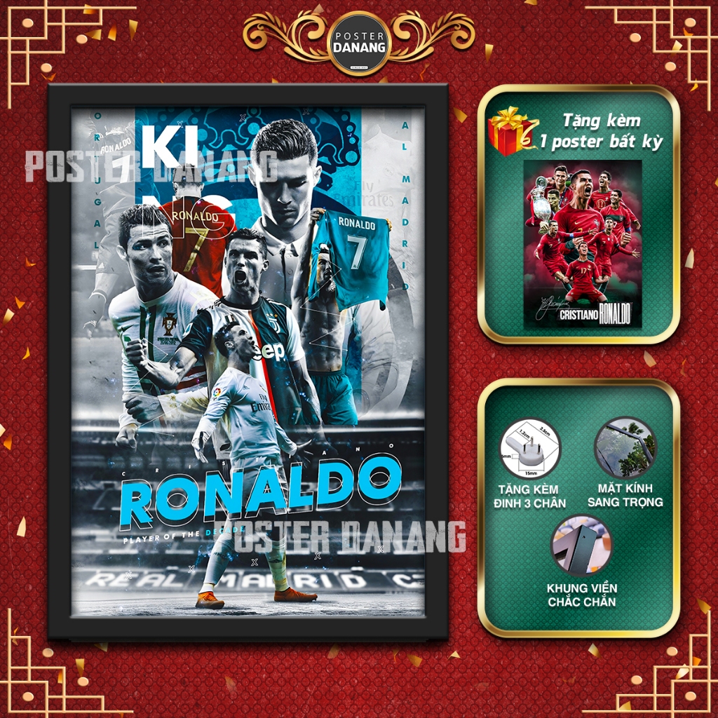 POSTER RONALDO Real Madrid - POSTER BÓNG ĐÁ- KHUNG ẢNH RONALDO TREO ...
