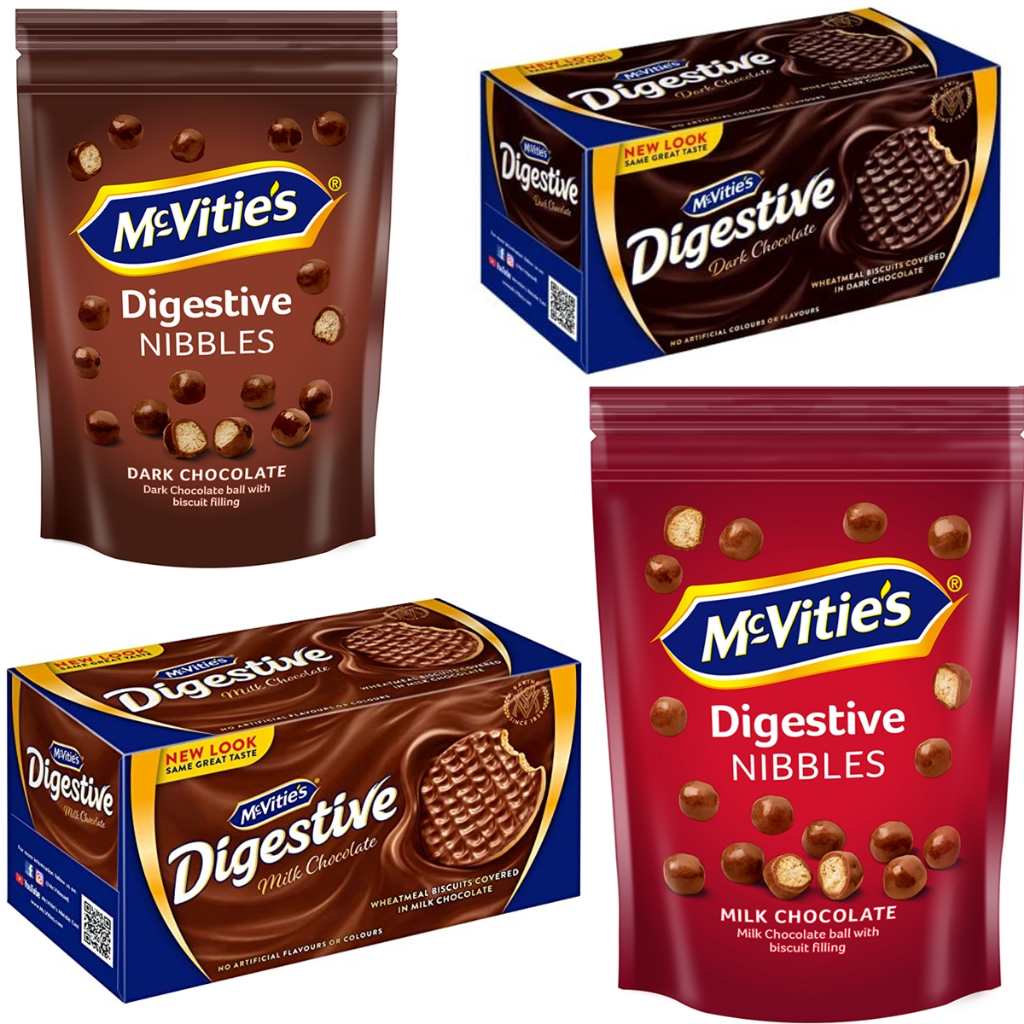 McVities Digestive Milk Chocolate 200g và Nibbles Milk Chocolate ...