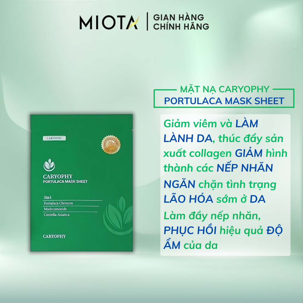 Mặt Nạ Dưỡng Ẩm, Sáng Da, Mờ Thâm, Giảm Mụn Caryophy Portulaca Mask ...