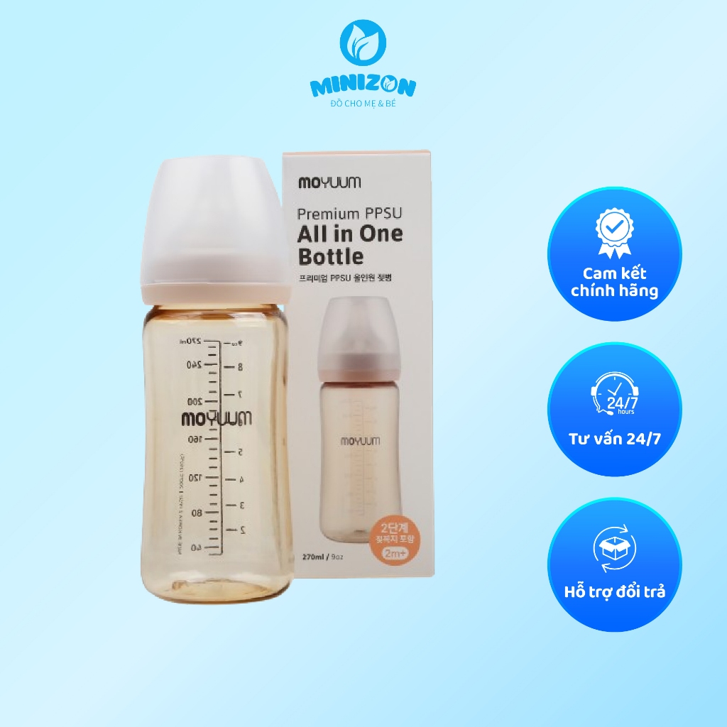 Bình Sữa Moyuum Hàn Quốc 170ml, 270ml Chính Hãng Bản Màu Vàng | Minizon Kids | Shopee Việt Nam
