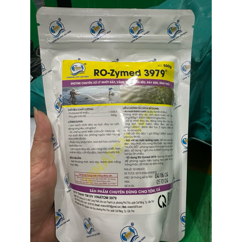 RO-Zymed 3979 Túi 500g - Enzyme chuyên xử lý nhớt đáy, váng bọt, rong ...