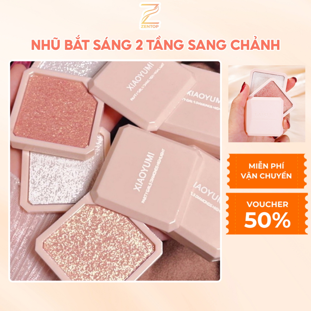 Nhũ bắt sáng phấn highlight 2 tầng lung linh phấn lì hot trend Zentop ...