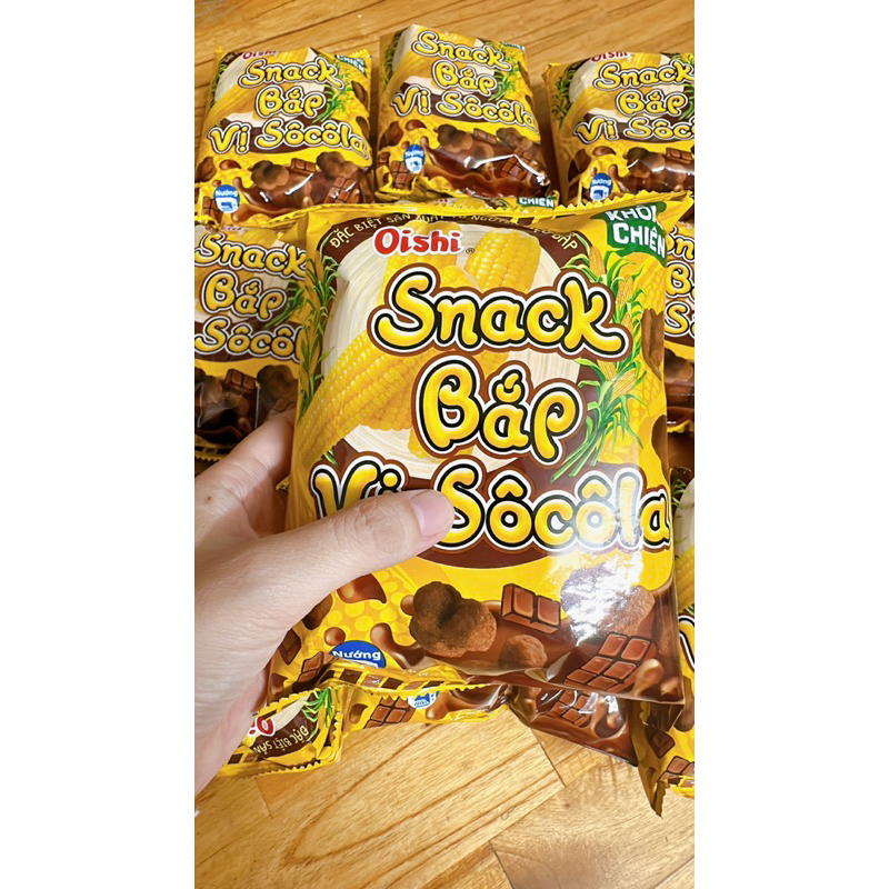 [10 gói] Bánh snack bắp vị socola Oishi, 12gram/gói | Shopee Việt Nam