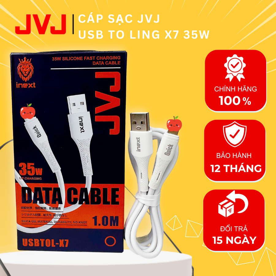 Cáp Sạc Nhanh JVJ X7 USB To Ling 35W/ X8 USB To Type-C 90W - X9 USB To ...