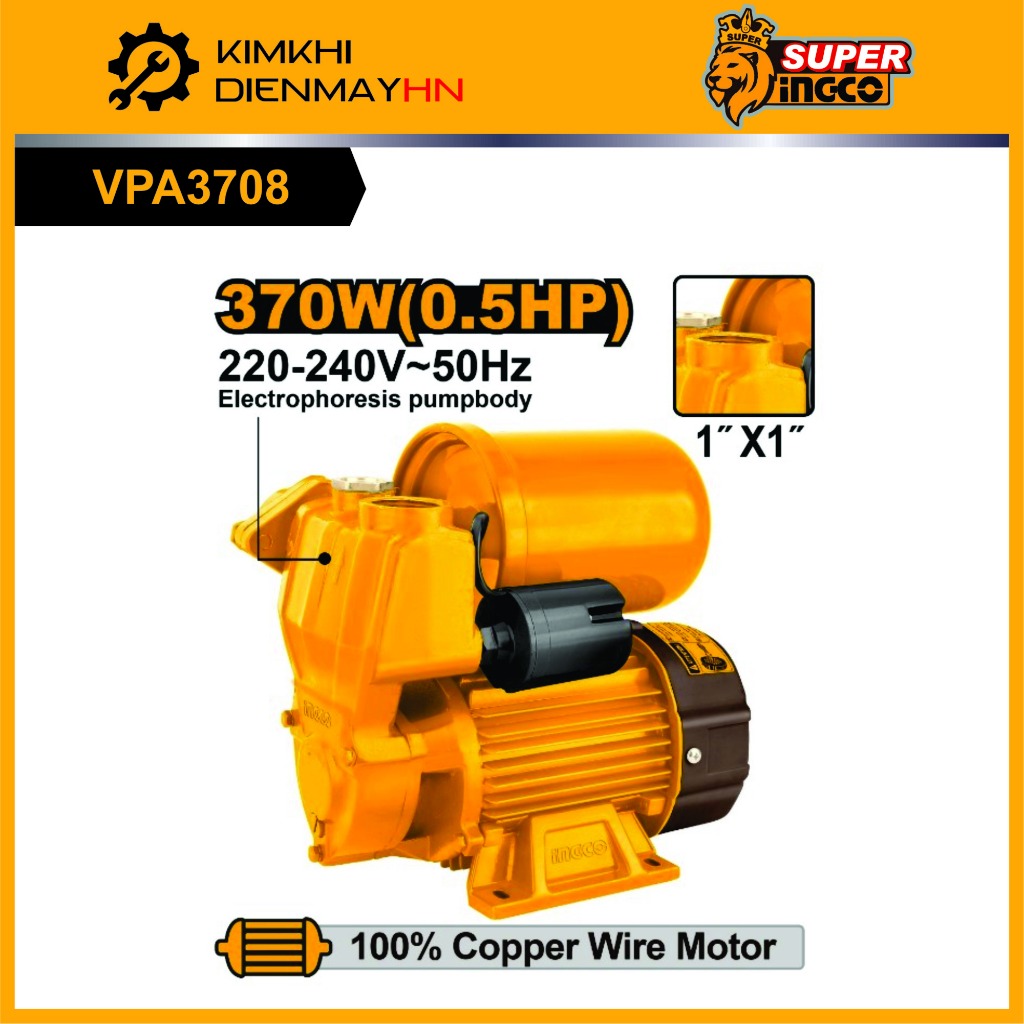 Máy bơm nước tăng áp 370W(0.5HP) INGCO VPA3708 | Shopee Việt Nam