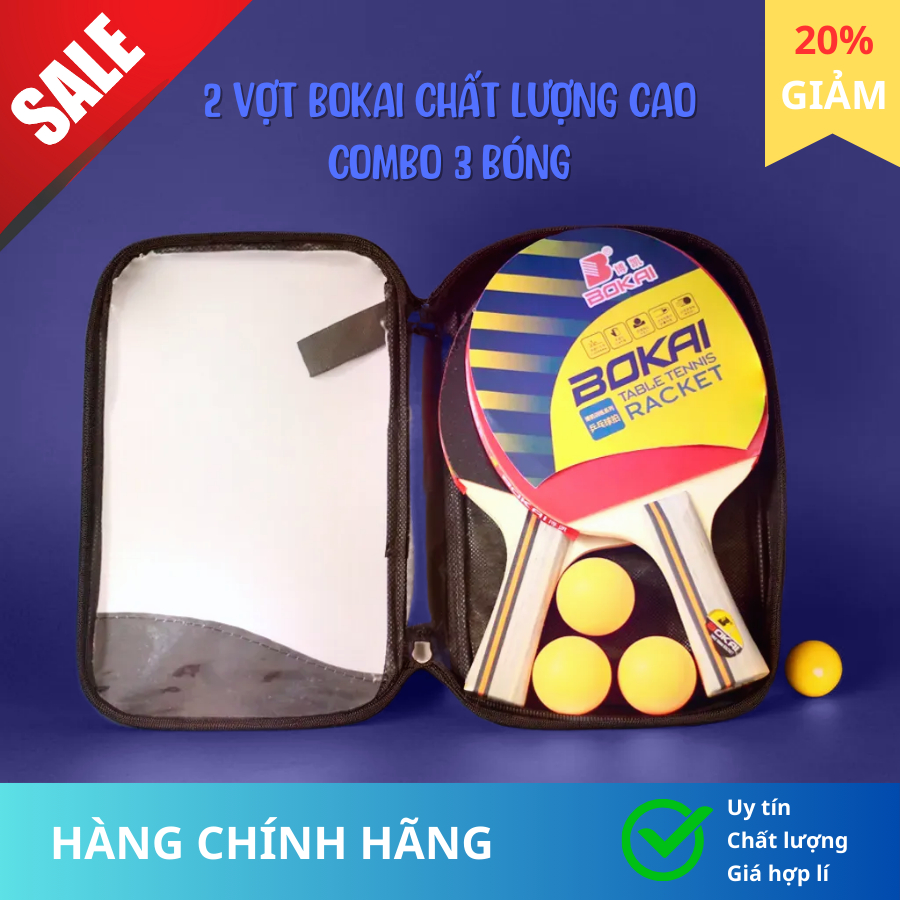 Bộ 2 Vợt Bóng Bàn Bokai Chính Hãng - Tặng Kèm 3 Bóng + Bao Vợt Cao Cấp ...