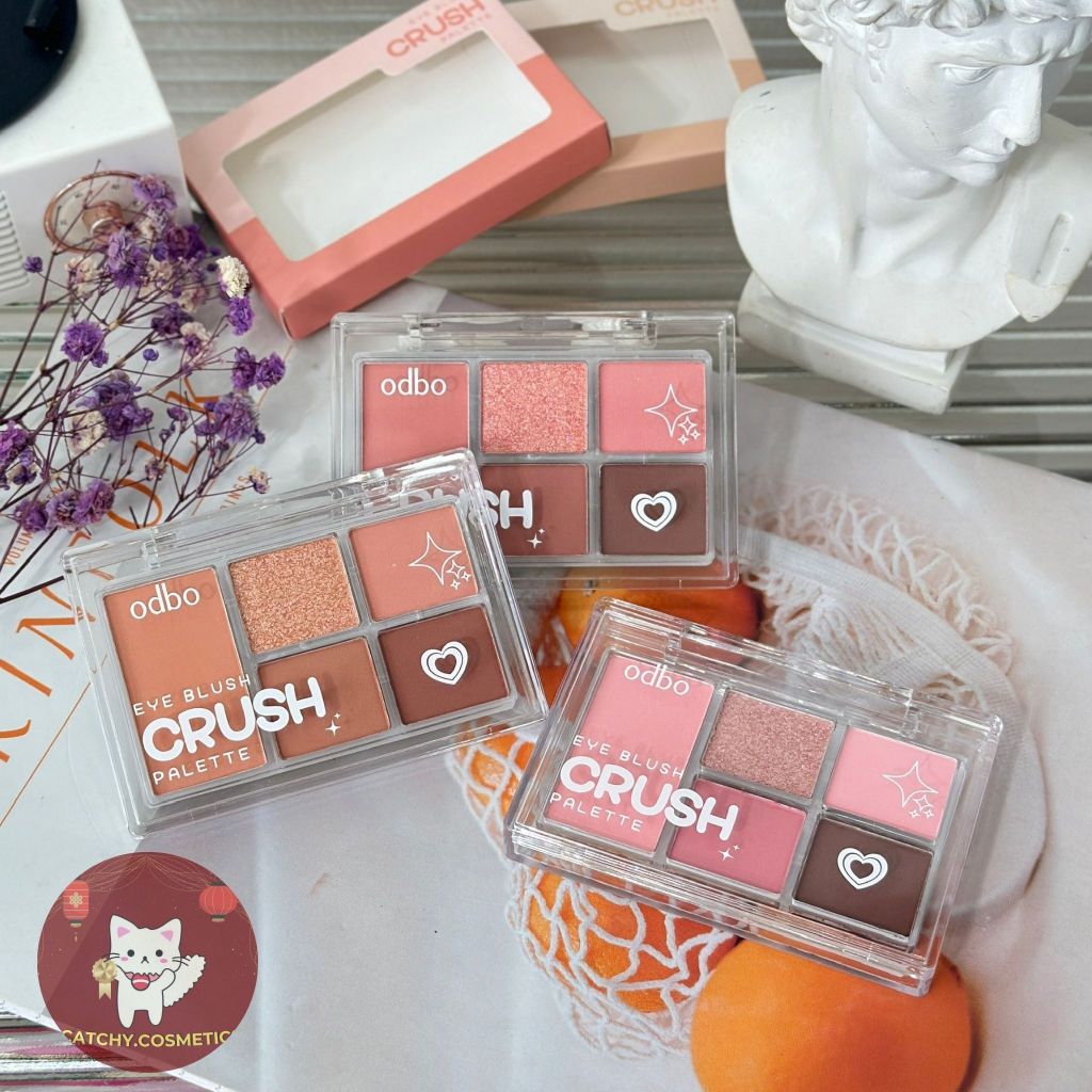 [ODBO] Bảng Phấn Mắt ODBO 5 Ô Nhũ Lì Tích Hợp Má Hồng Vỏ Trong Eye Blush Crush 6g (ODS04 ...