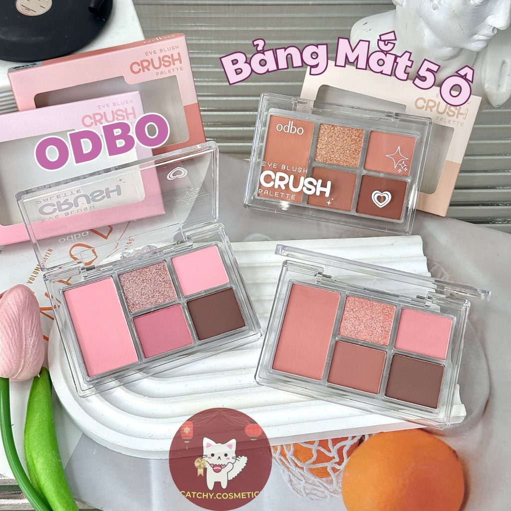 [ODBO] Bảng Phấn Mắt ODBO 5 Ô Nhũ Lì Tích Hợp Má Hồng Vỏ Trong Eye Blush Crush 6g (ODS04 ...