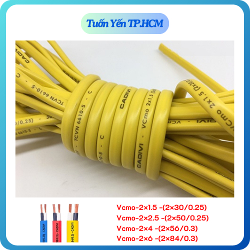 Dây Điện Đôi Bọc Dẹp CADIVI VCmo 2x1.5 - 2x2.5 - 2x4 - 2x6 cuộn 100m ...