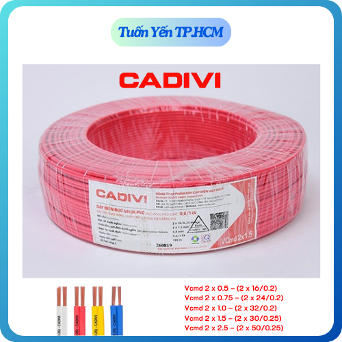 Dây Điện Đôi Cadivi VCmd 2x16, 2x24, 2x32, 2x50 (Cuộn) - Lõi Đồng Cao ...