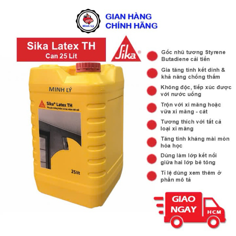 [Hỏa Tốc] Can 25 Lít Phụ Gia Chống Thấm Sika Latex TH Và Tác Nhân Kết Nối Cho Vữa và Bê Tông ...