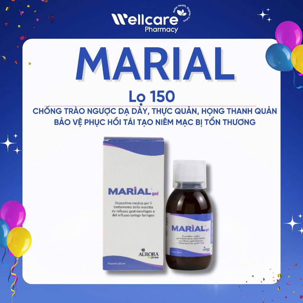 MARIAL GEL - Chai 150ml chống trào ngược dạ dày, thực quản, bảo vệ phục ...
