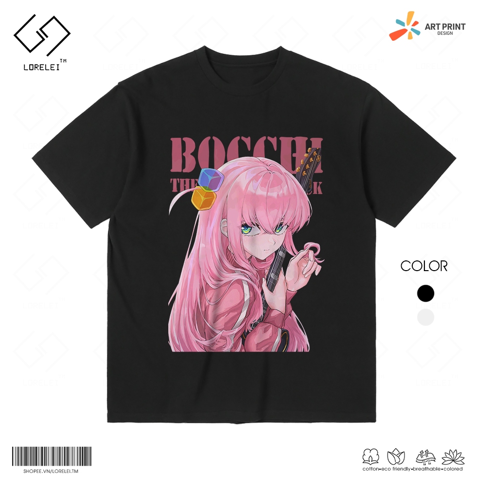 Áo thun Unisex Bocchi The Rock Bocchi Color Art Cotton 100% ngắn tay ...