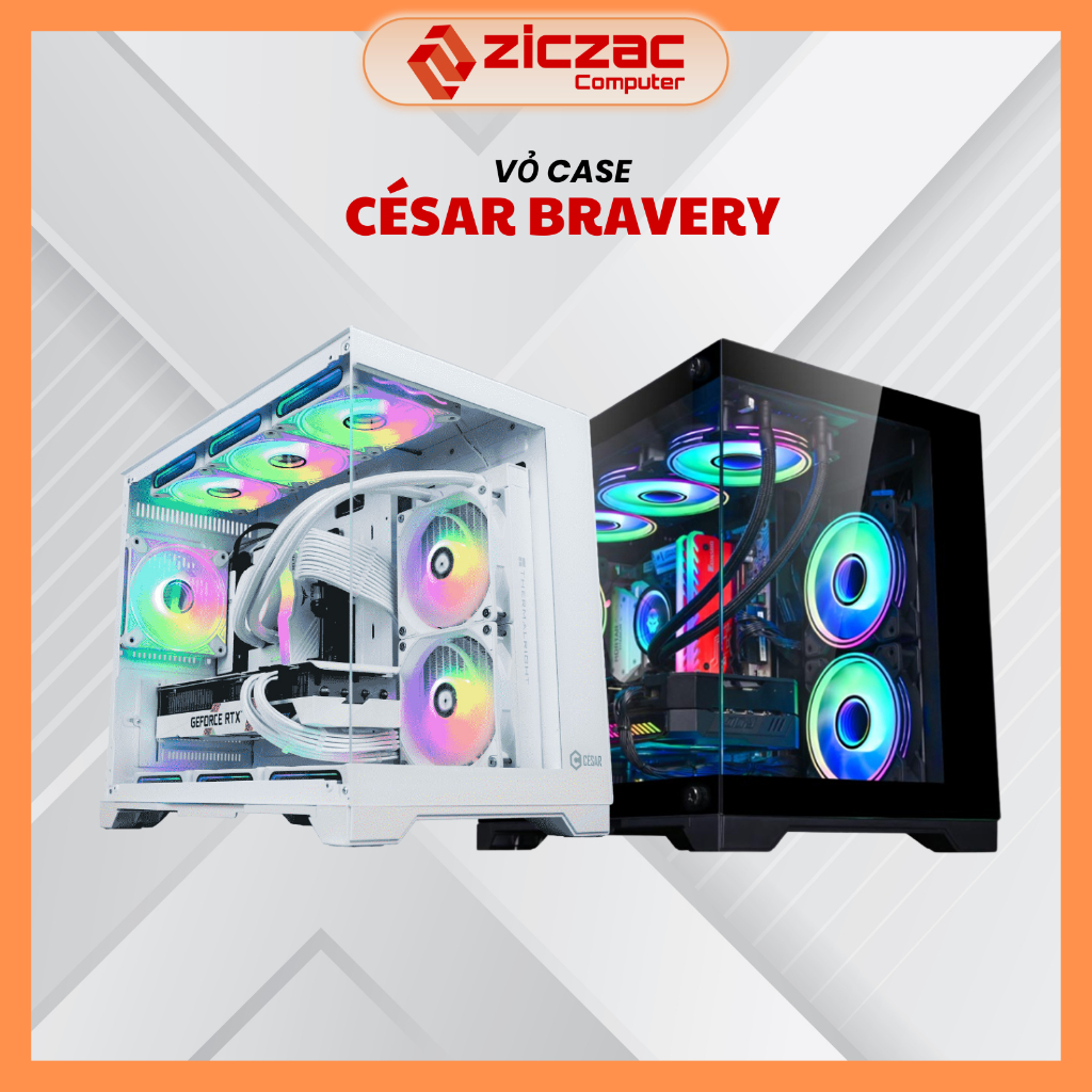 [Xả hàng] Vỏ Case César Bravery mATX bể cá 2 mặt kính cường lực hỗ trợ ...