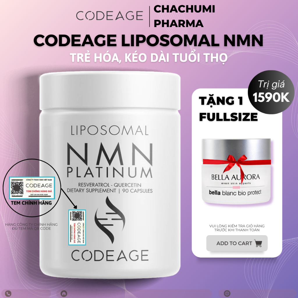 Viên uống Codeage Liposomal NMN hỗ trợ cải thiện sức khỏe hộp 90v NMN TPBS | Shopee Việt Nam