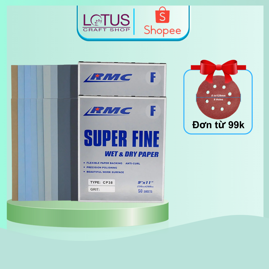 Giấy nhám Nhật RMC siêu mịn đánh bóng nhựa Epoxy, Inox, Đá, Kim Loại, Ô ...