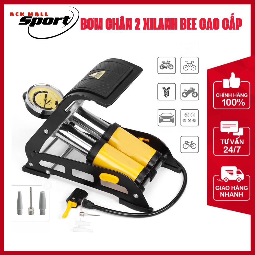 Bơm đạp chân xe đạp xe máy 2 ống xilanh Bee bền đẹp - Chính Hãng THAMES ...
