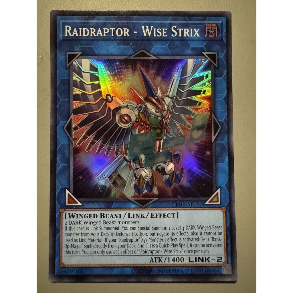 [ AE ] Lá bài thẻ bài Yugioh CR03-AE050 - Raidraptor - Wise Strix ...