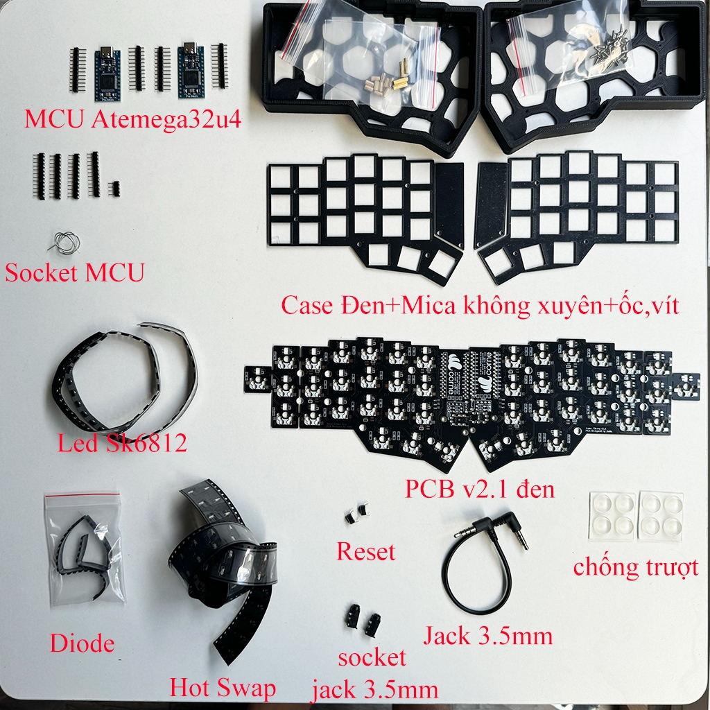 Bàn Phím Tự Thực Hiện DIY Corne Layout Riêng 42 Phím Dùng Atmega32u4 AU ...