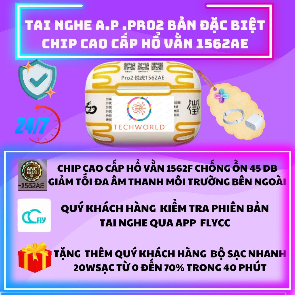 Tai Nghe Bluetooth TWS PRO.2 Hổ Vằn 1562AEA Đặc Biệt- Âm Thanh Siêu Hay ...