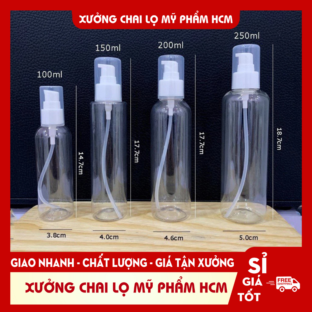Chai Nhựa Pet Xịt Giọt Thân Trong 15ML/20ML/30ML/50ML/100ML/150ML/200ML/250ML Chiết Mỹ Phẩm ...