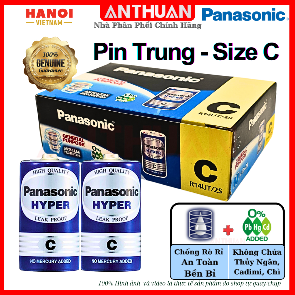 [Hộp 24 Viên] Pin Trung R14UT Panasonic Size C R14 Chất Lượng Cao ...