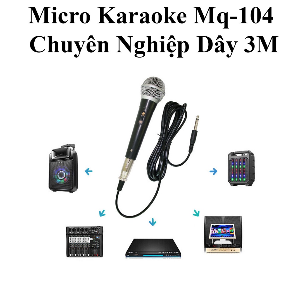 Micro Karaoke Mq-104 Chuyên Nghiệp Dây 3M | Shopee Việt Nam