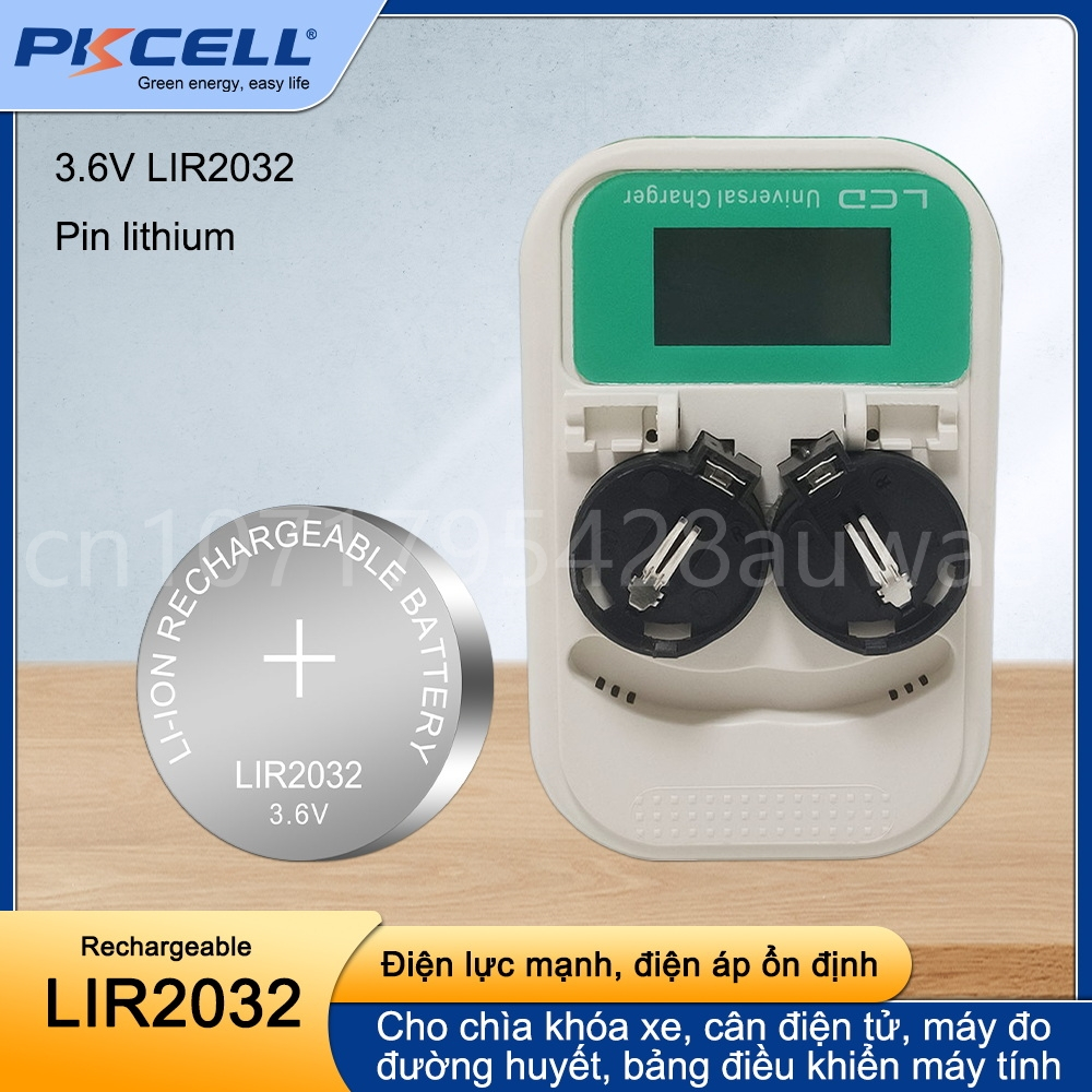 1-5 Viên Pin sạc 3.6V 40mAh LIR2032 LIR 2032 Thay thế CR2032 (Bộ sạc ...