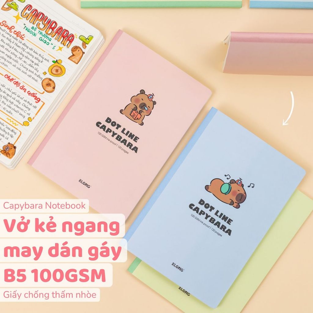 Vở Klong B5 Kẻ Ngang, Caro, Dot Grid 80, 120, 200 Trang 100gsm May Dán ...
