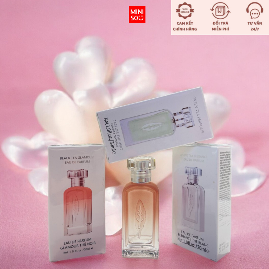 Bộ ba nước hoa nữ Green Tea, Black Tea, White Tea chính hãng Miniso ...