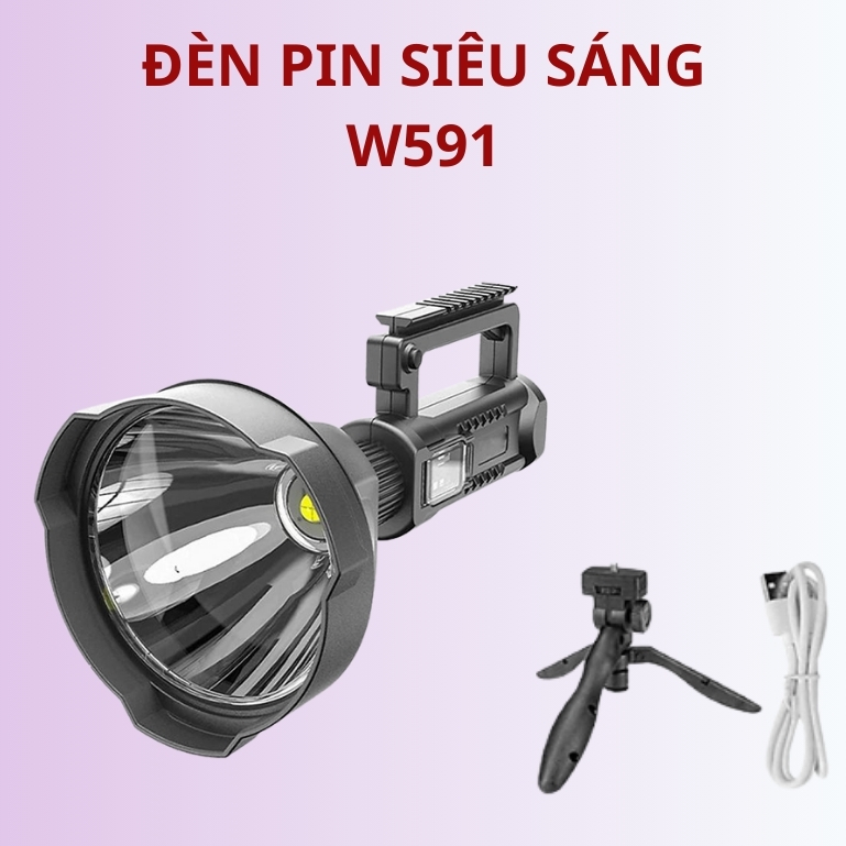 Đèn pin cầm tay siêu sáng chiếu xa 1000m chống thấm nước có chân đế W591 | Shopee Việt Nam