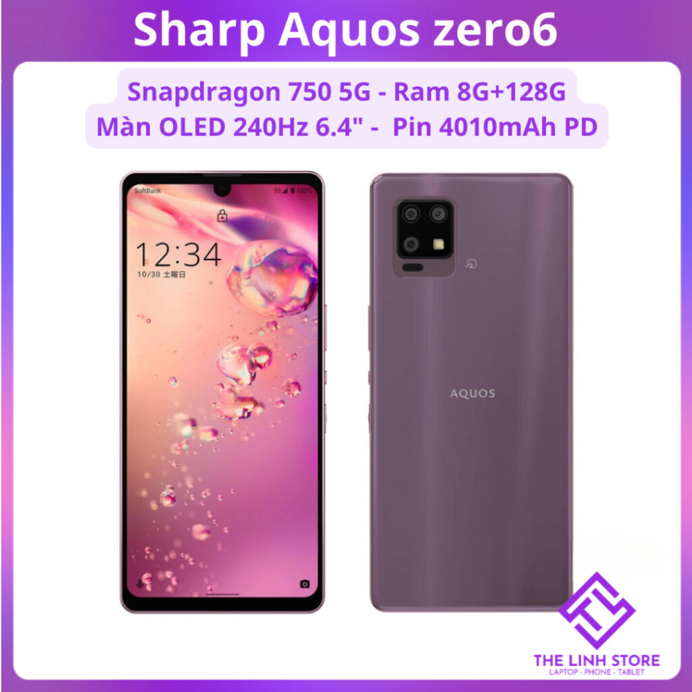 Điện thoại Sharp Aquos zero 6 màn OLED 240Hz - Snapdragon 750 5G ram 8G ...