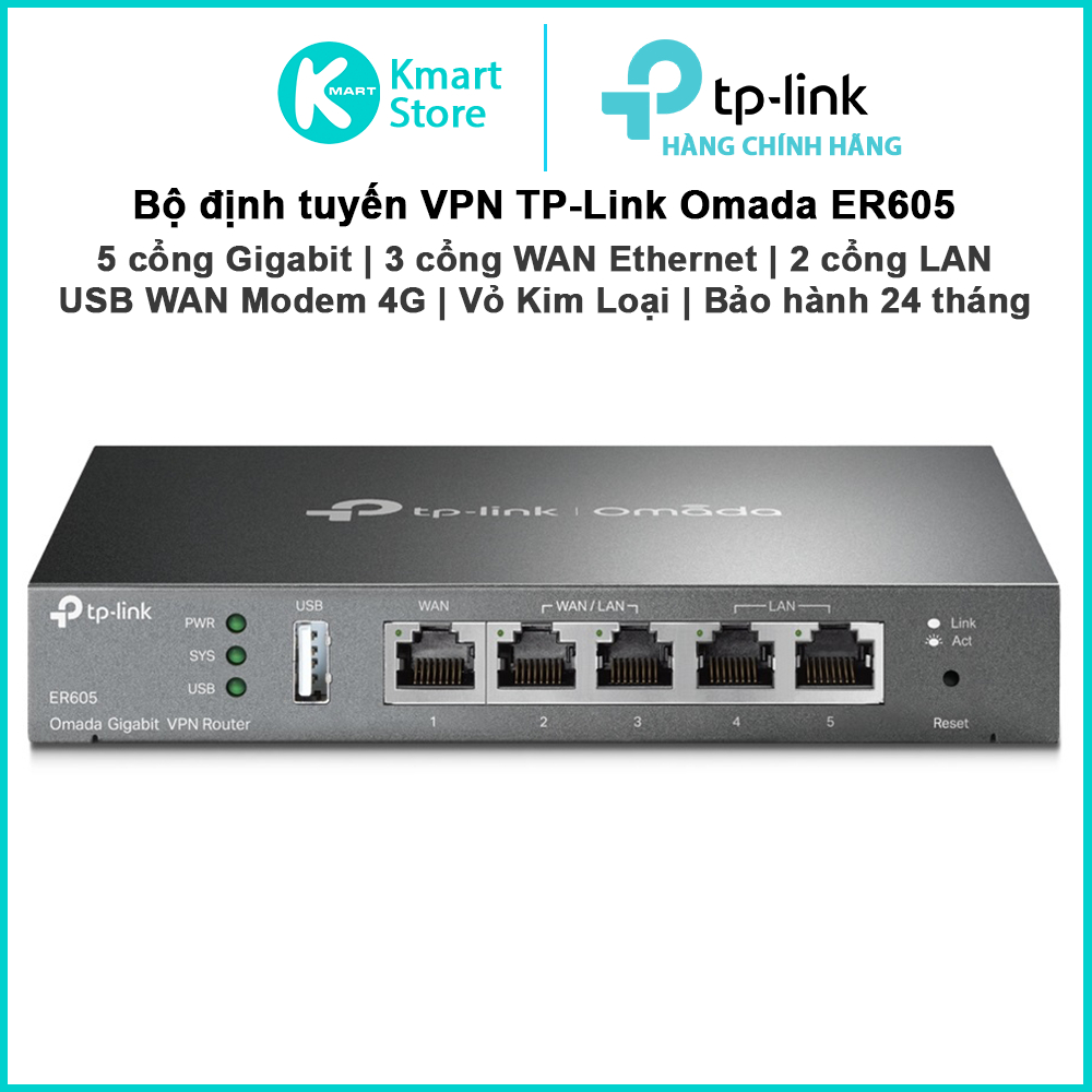 Router VPN TP-Link Omada ER605 | 5 Port Gigabit | 3 Port WAN / 2 Port ...