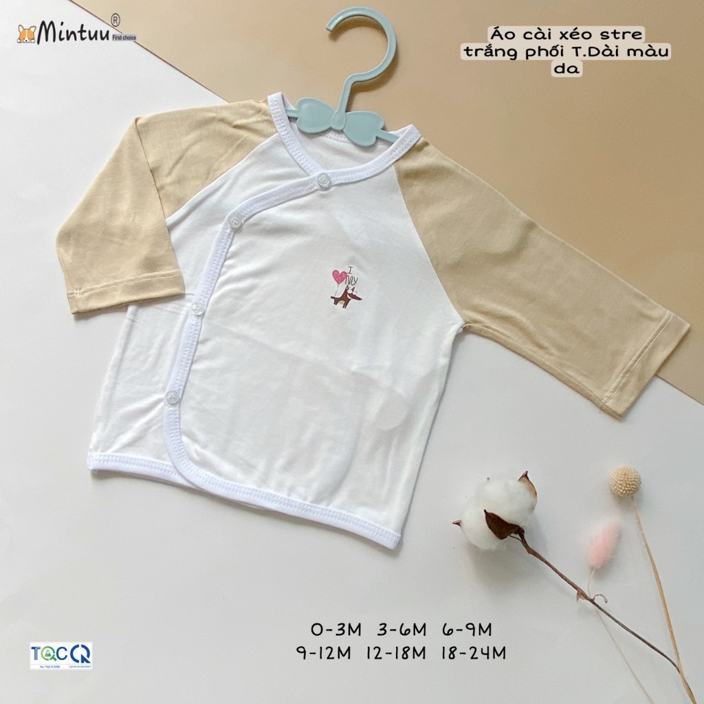 Áo cho bé sơ sinh cài xéo phối màu vải sợi tre, hiệu MINTUU - 5321 ...